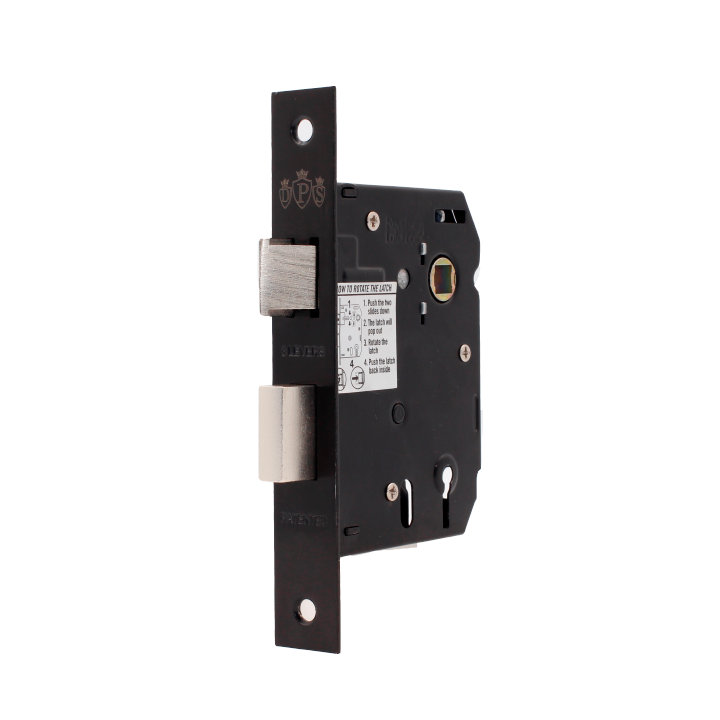 DPS 3L Lock - 3 Lever latch lock with a matt black finish